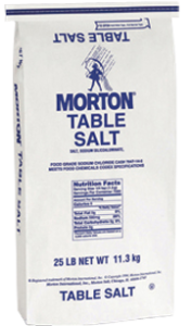 MORTON® TABLE SALT (PLAIN & IODIZED) 25 LB. BAGS - Morton Salt