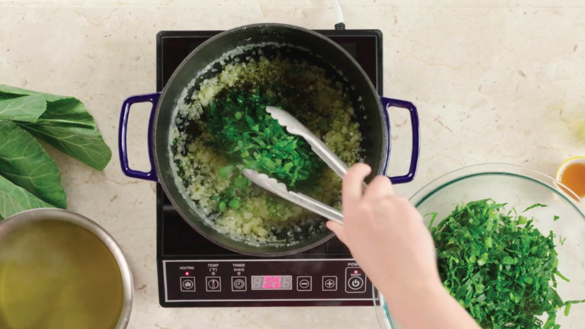 Spicy Braised Collard Stems with Chile Tops - Morton Salt